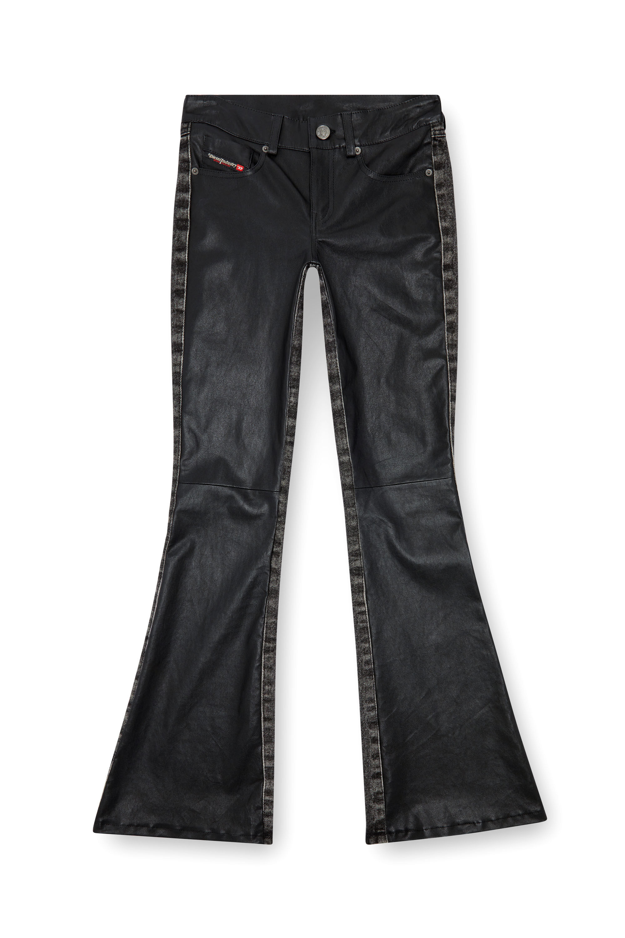 L OVELY Bootcut pants in leather and denim DIESEL