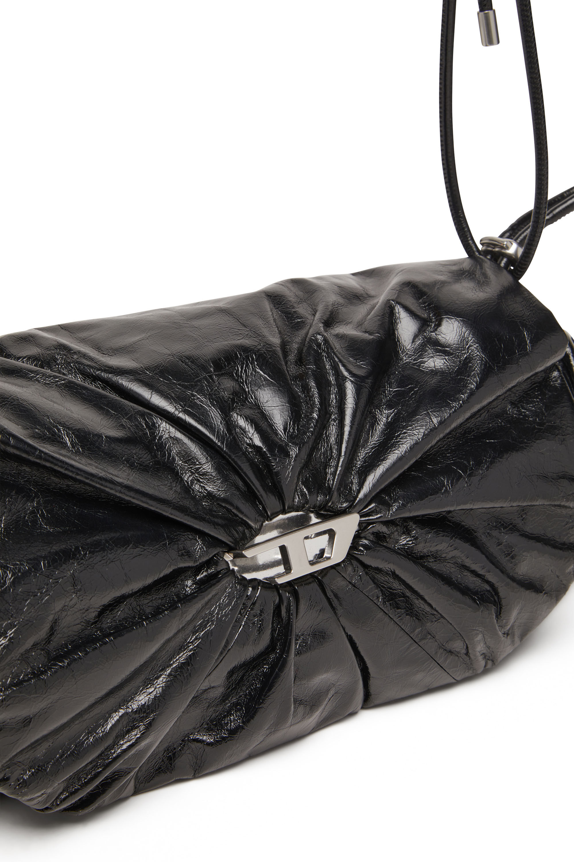 SCRUNCH-D SHOULDER M Scrunch-D M-Shoulder bag in shiny leather｜ブラック ...