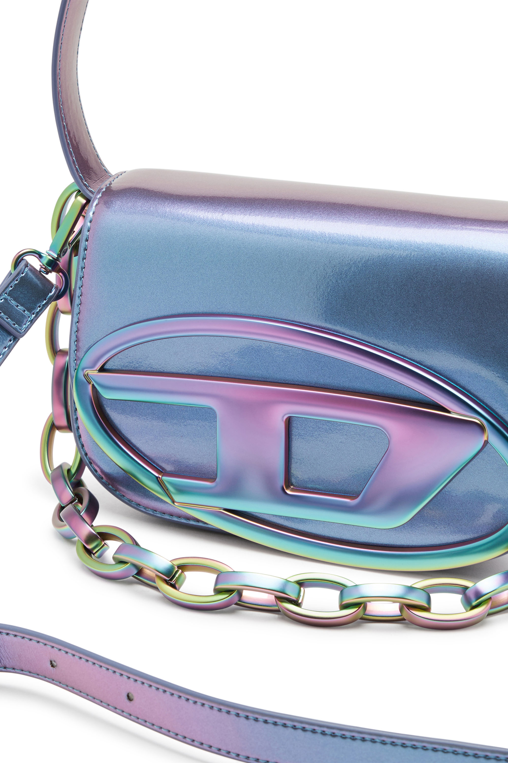 1DR 1DR-Iconic shoulder bag with iridescent effect｜ブルー｜ウィメンズ｜DIESEL