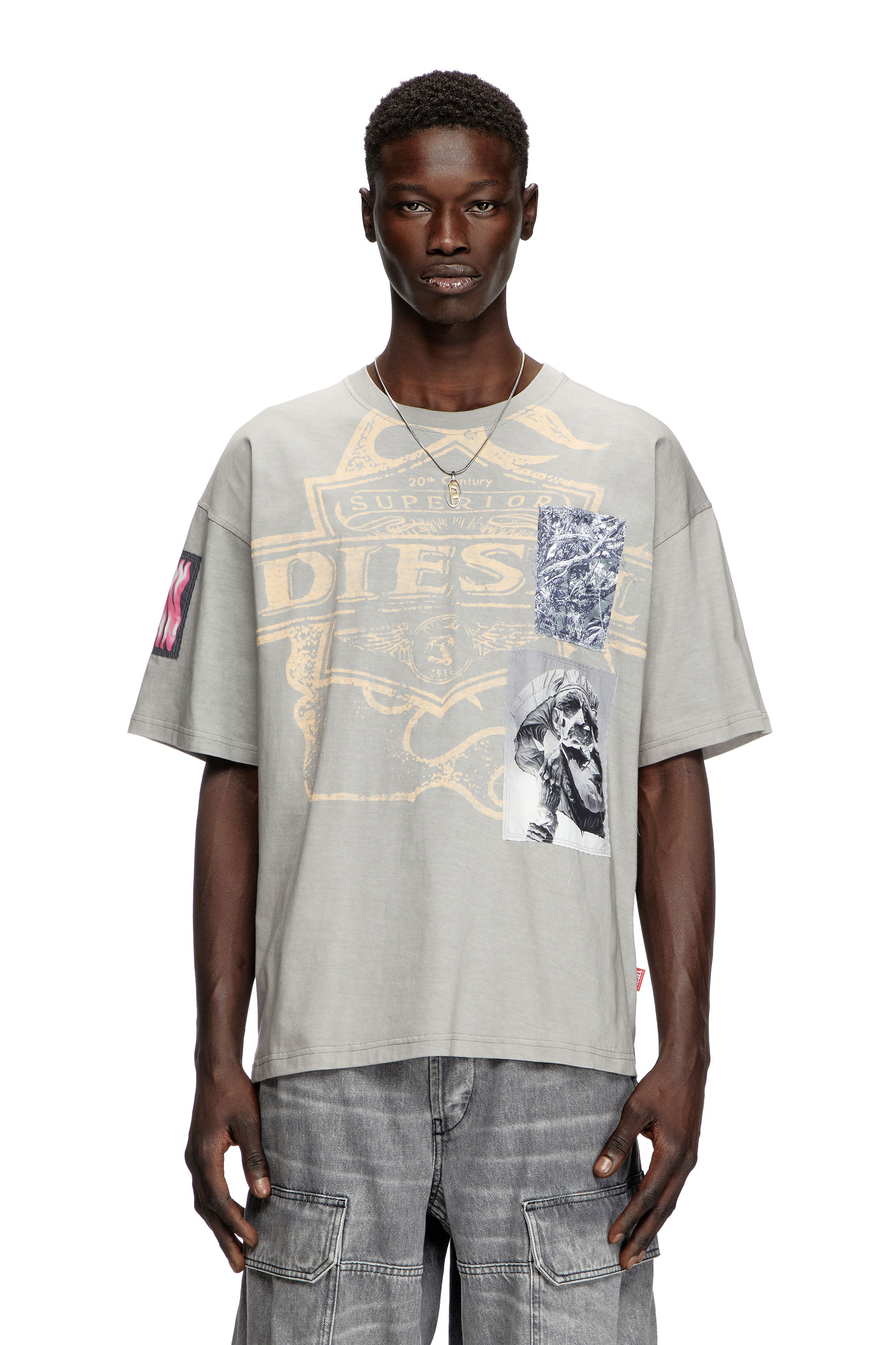T-BOXT-SLITS-R8 Tシャツ｜グレー｜メンズ｜DIESEL