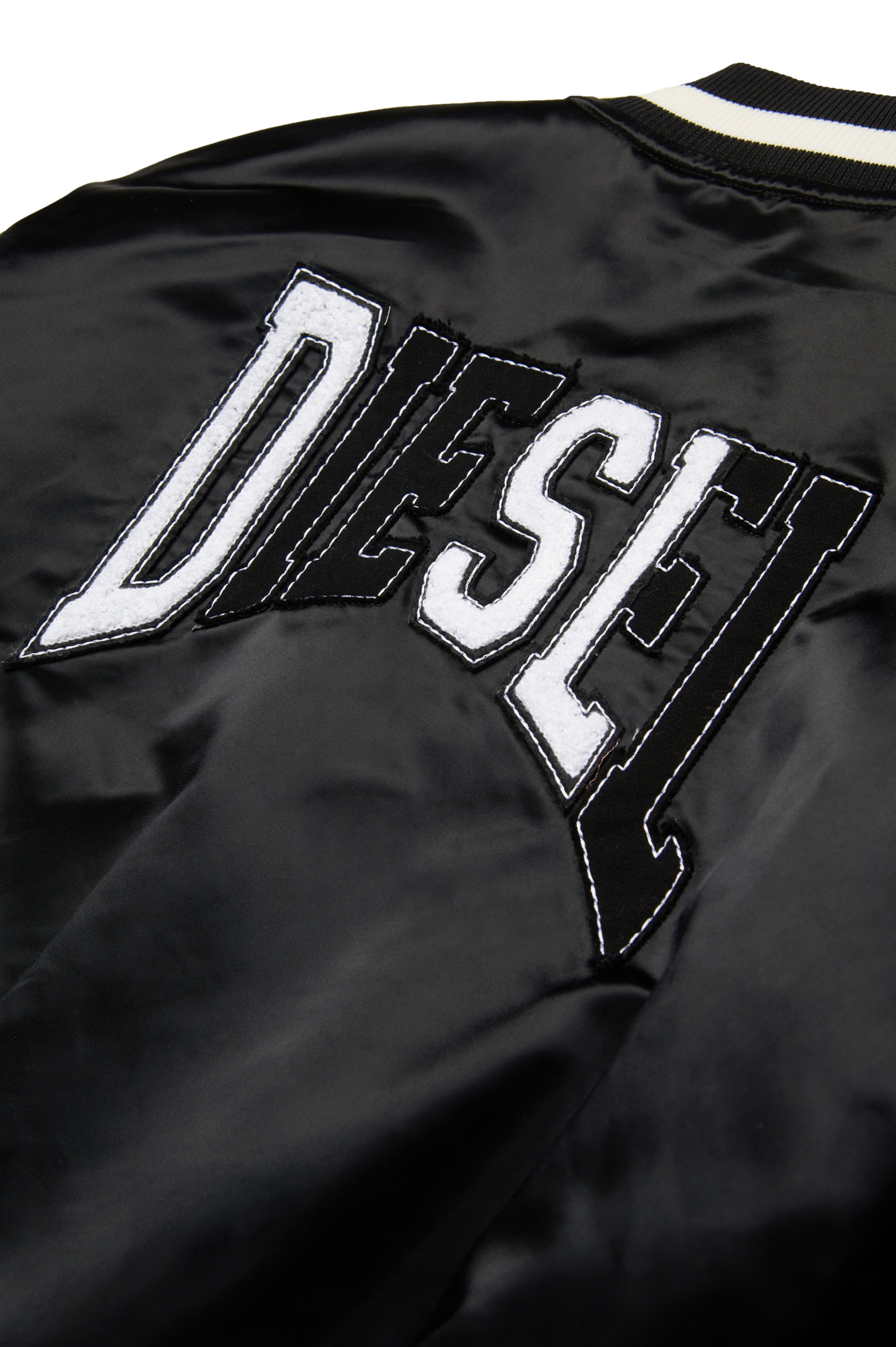 JSTART Padded varsity bomber jacket in satin｜ブラック｜ボーイズ｜DIESEL